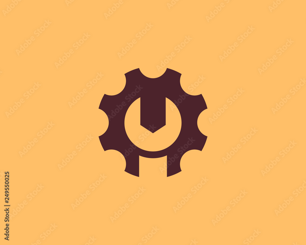 Repair service gear vector logo. Fix wrench cogwhell logo. Stock Vector ...