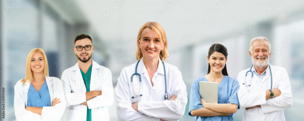 Healthcare people group. Professional doctor working in hospital office ...