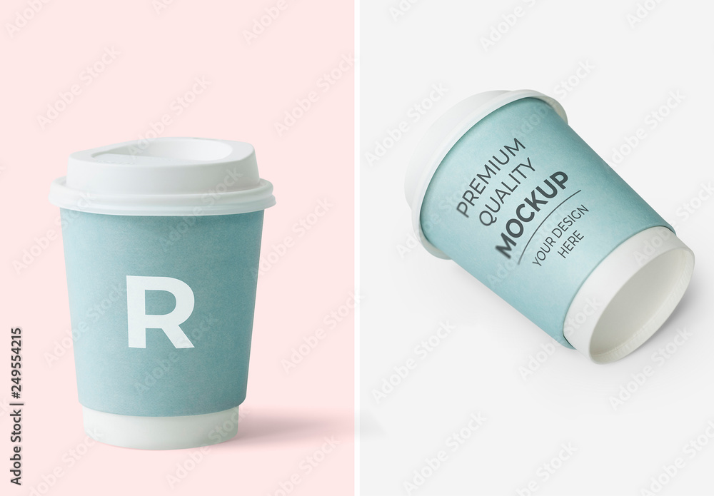 Two Paper Cups Mockup Stock Template | Adobe Stock
