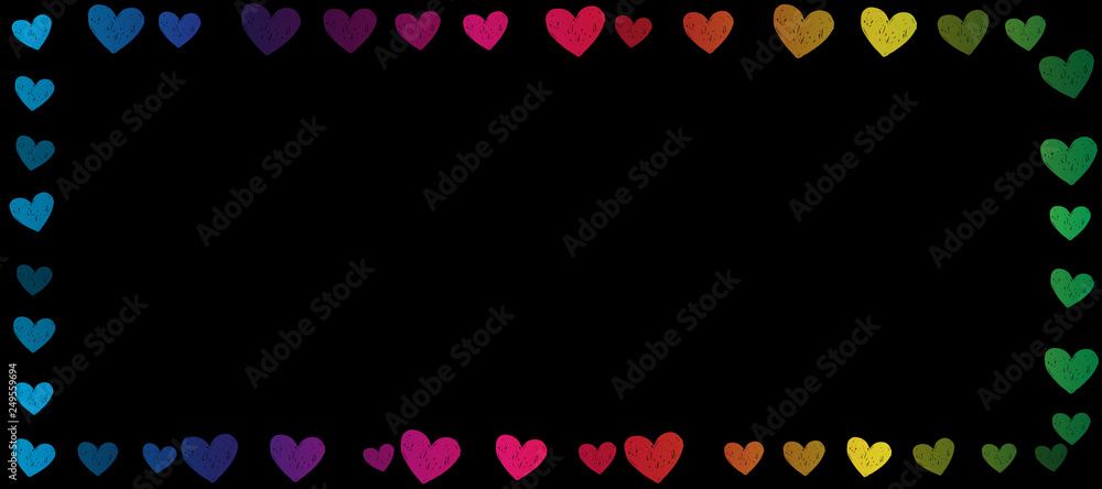 Heart Border Background Stock Illustration | Adobe Stock