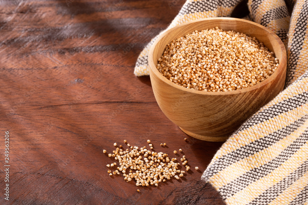 Popped amaranth grain - Amaranthus. Text space Stock Photo | Adobe Stock