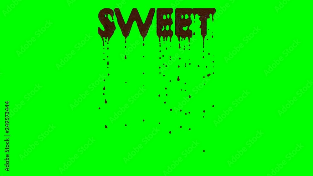 Animated dripping a lot of melted chocolate from all caps text Sweet ...