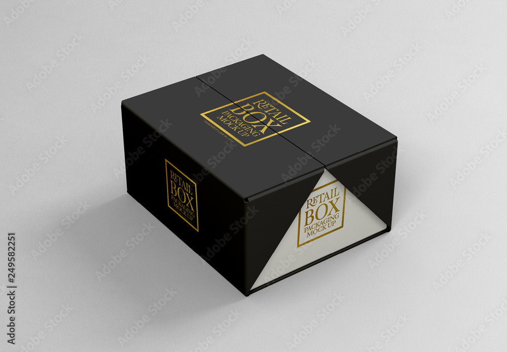 Folding Cardboard Box Mockup Stock Template | Adobe Stock