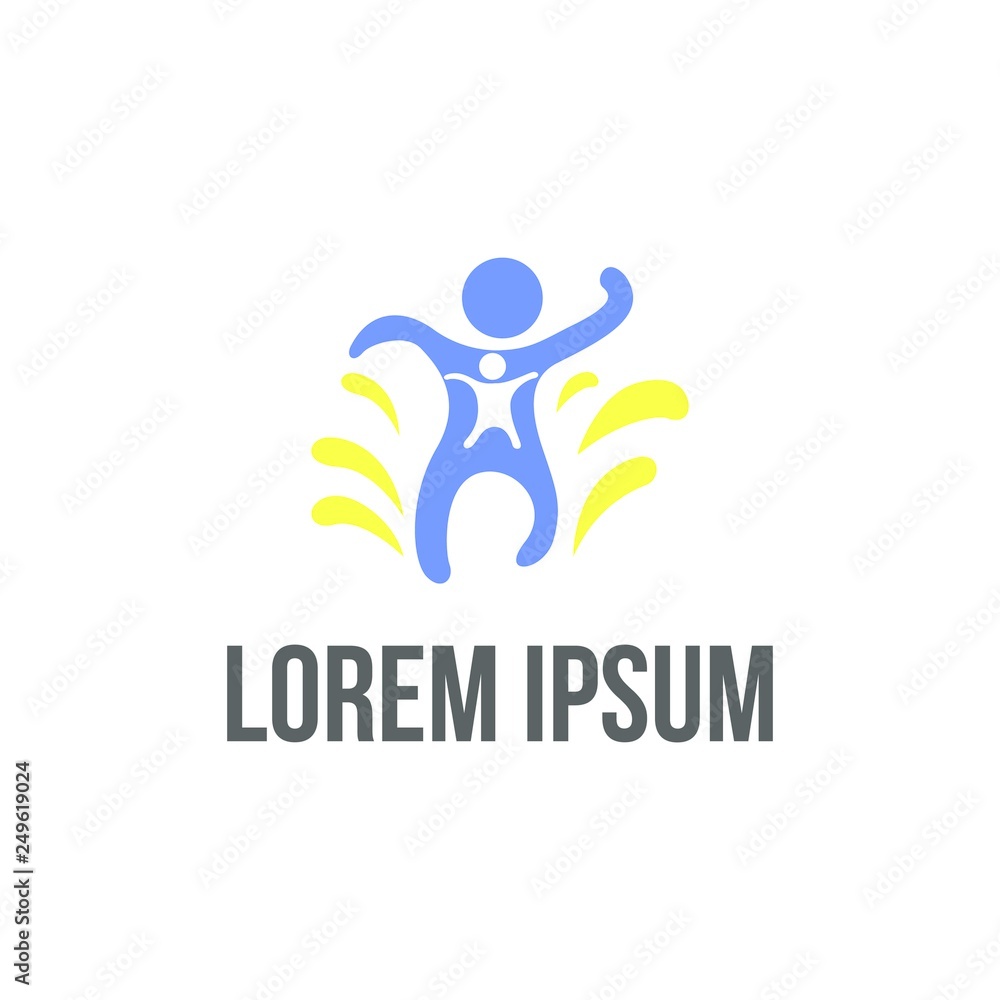 Logo icon logo kids child vector illustration fun emblem school happy ...