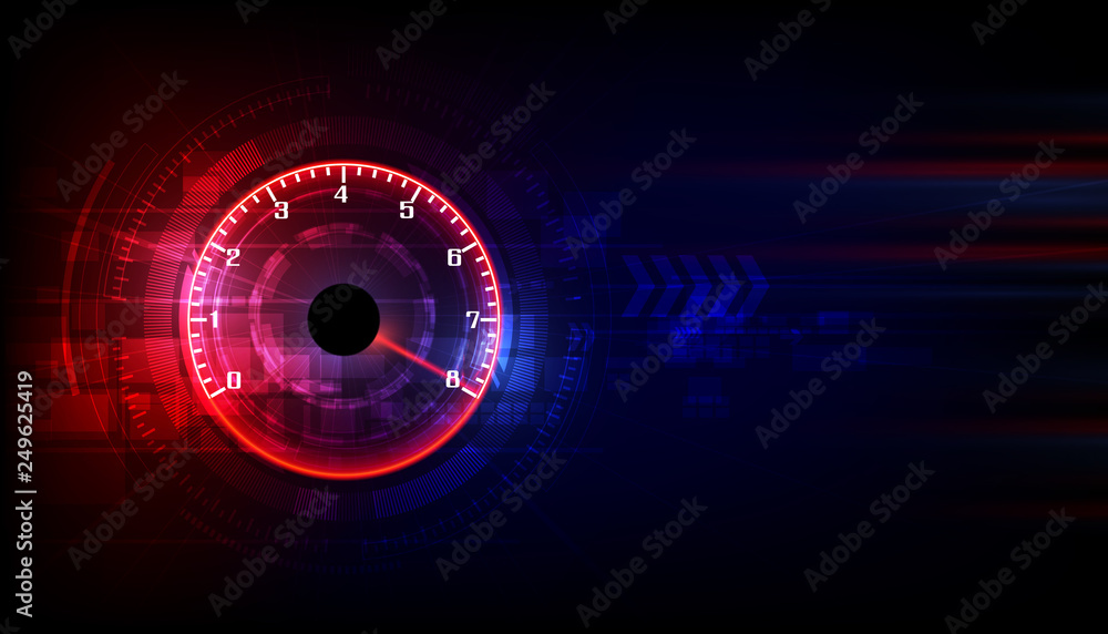 Speed motion background with fast speedometer car. Racing velocity ...