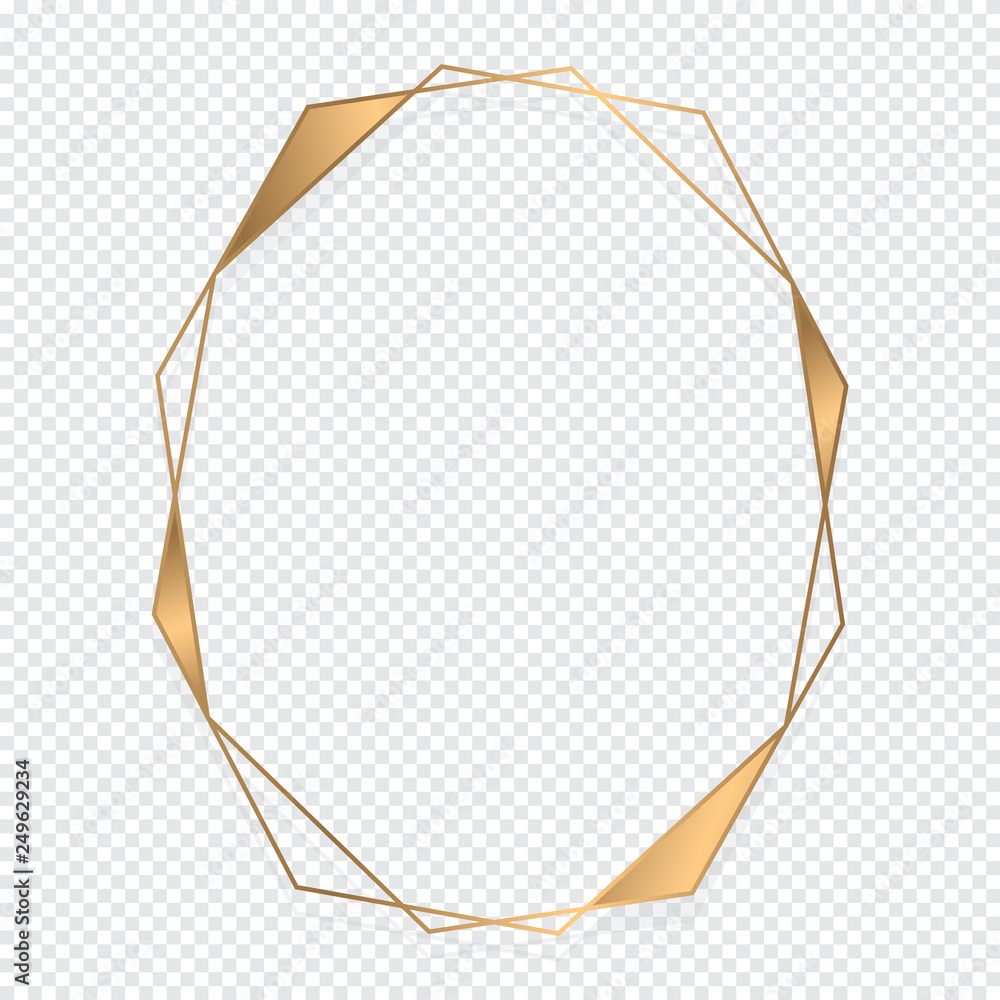 Gold frame design isolate on transparent background Stock Vector ...