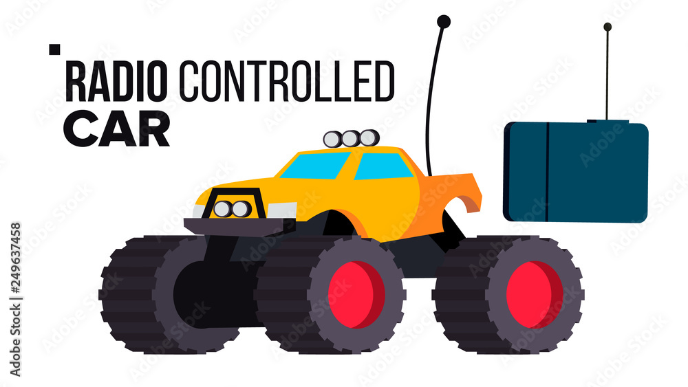 Radio Controlled Car Toy Vector. Isolated Flat Cartoon Illustration ...