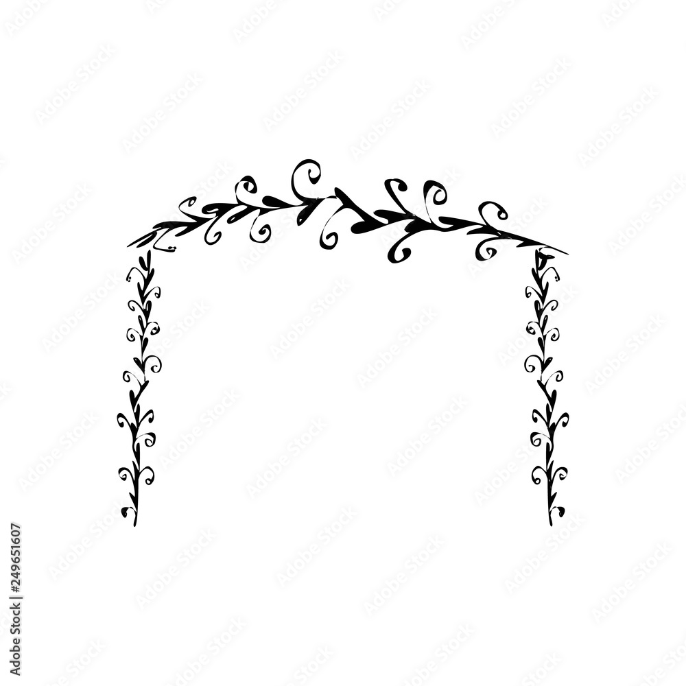 Arch wedding. Chuppah. Doodle. hand draw. Sketch. Vector illustration ...