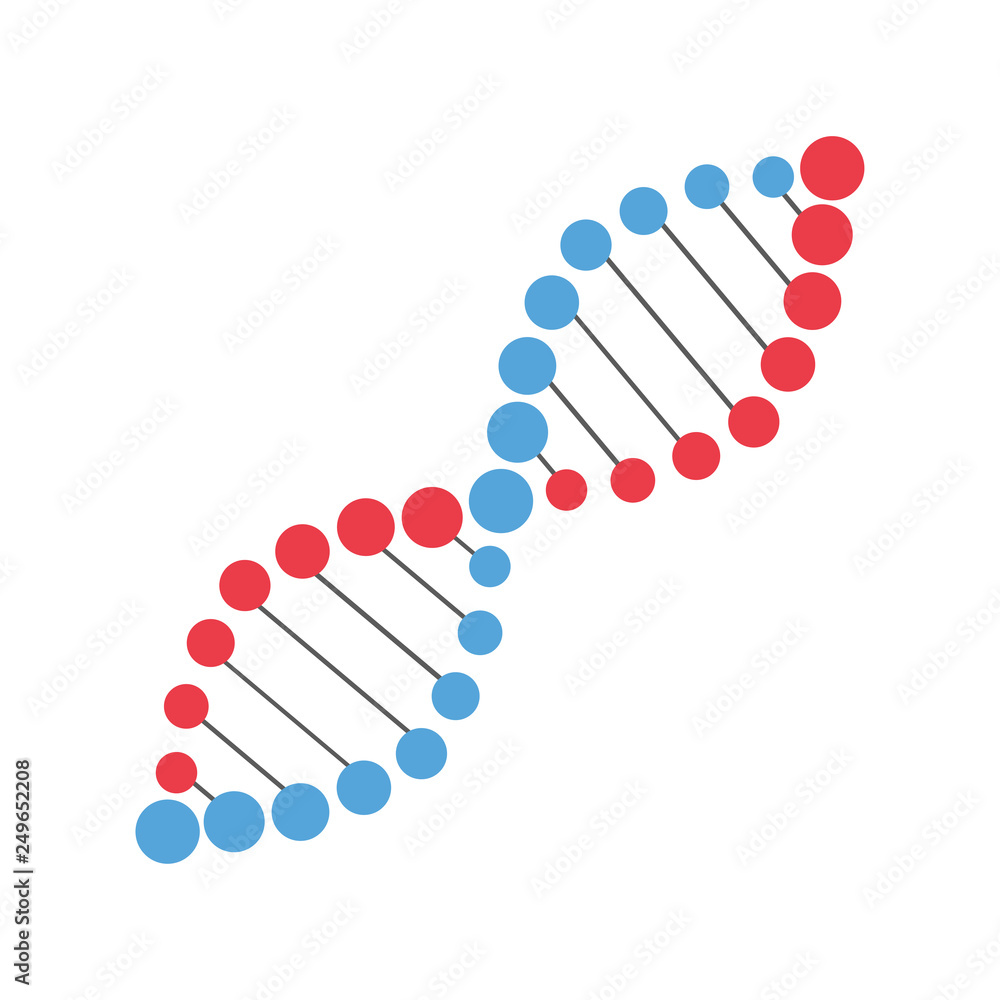 DNA helix icon. Simple gene structure icon, genetic sign. Vector ...