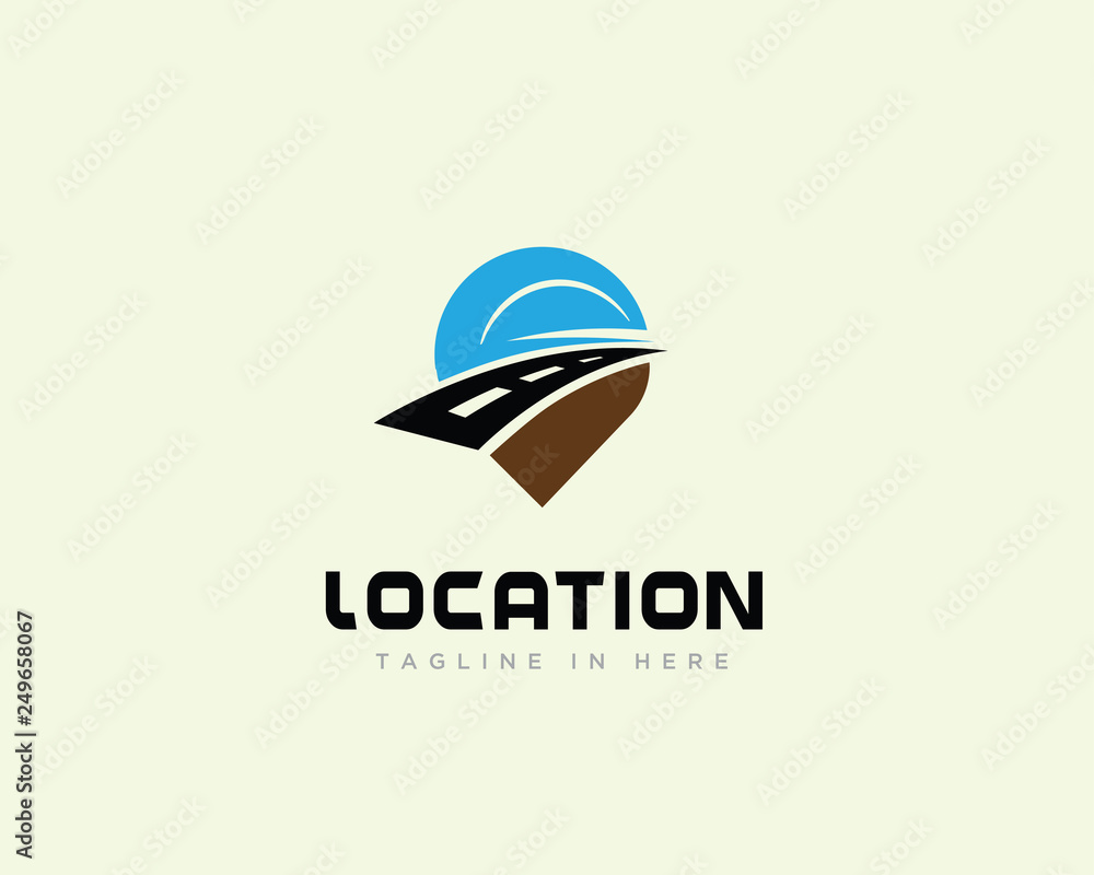Roads Pin Travel location logo design inspiration Stock Vector | Adobe ...