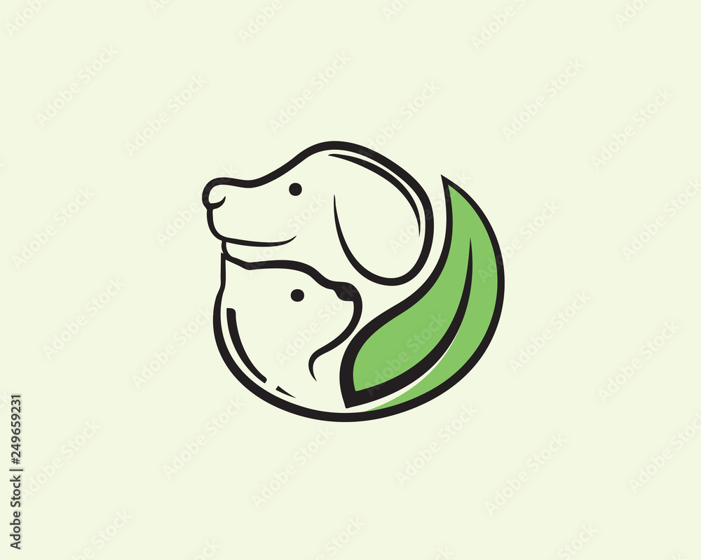 nature pet logo design inspiration Stock Vector | Adobe Stock