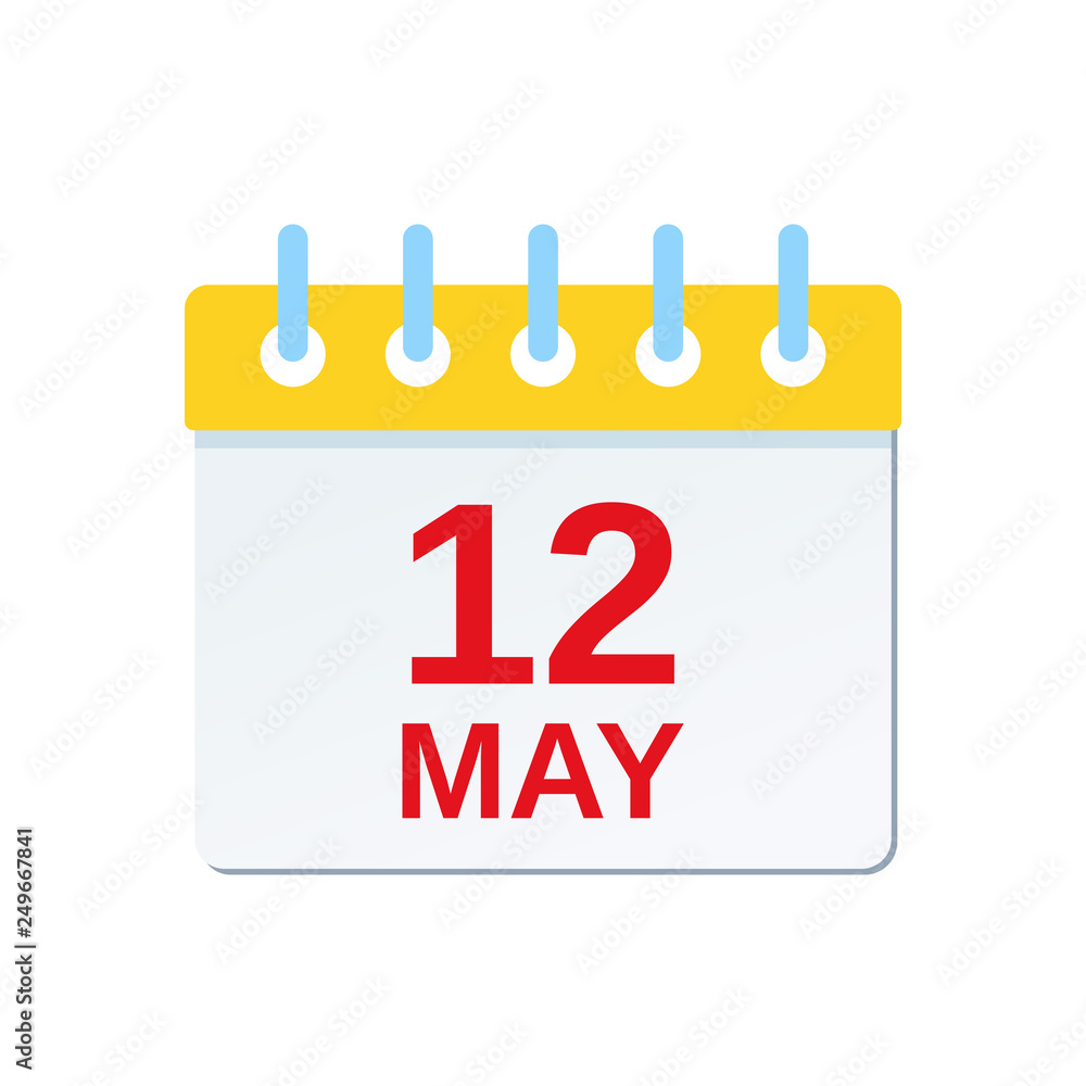 May 12 calendar icon. Mother's Day reminder 2019 calendar. Vector ...