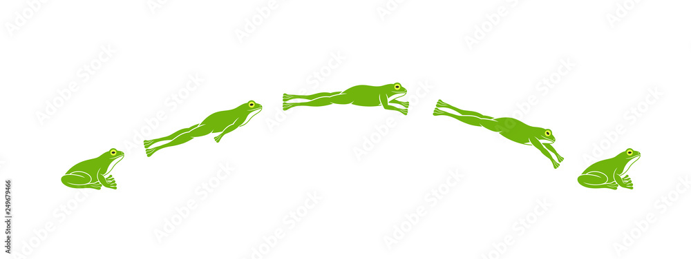 Frog jumping. Isolated frog jumping on white background Stock Vector ...