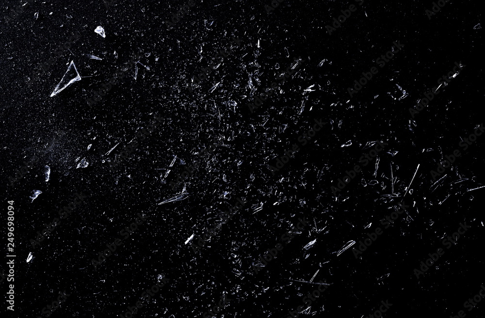 Explosion glass, dust and piece texture and background, isolated on ...