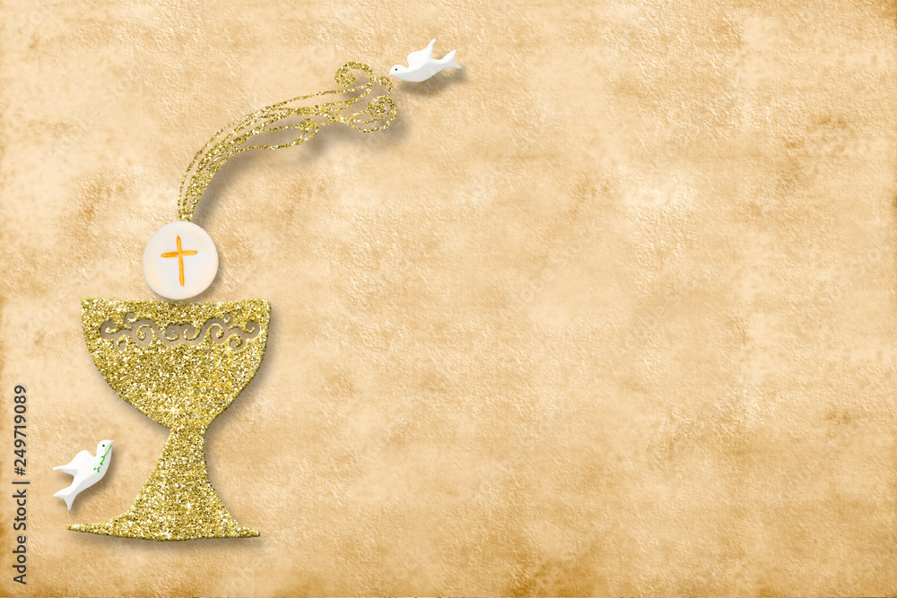 First holy communion invitation card. Stock Illustration | Adobe Stock