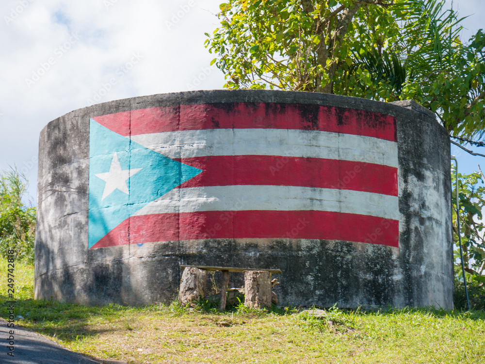 An abstract background image of the flag of Puerto Rico painted on to a ...