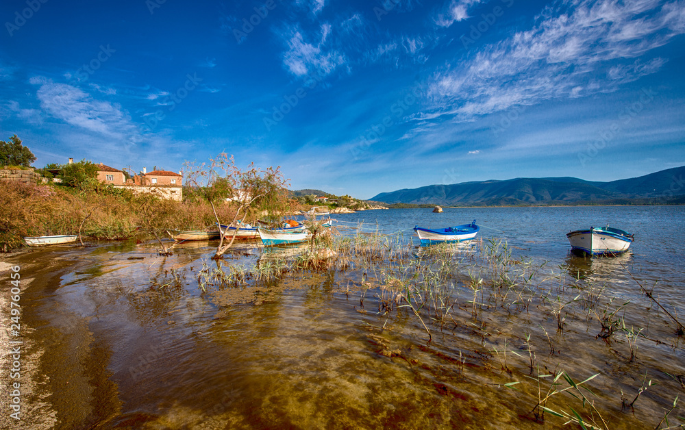 Akyaka, Turkey . People are taking tour on Azmak Stream in Akyaka ...