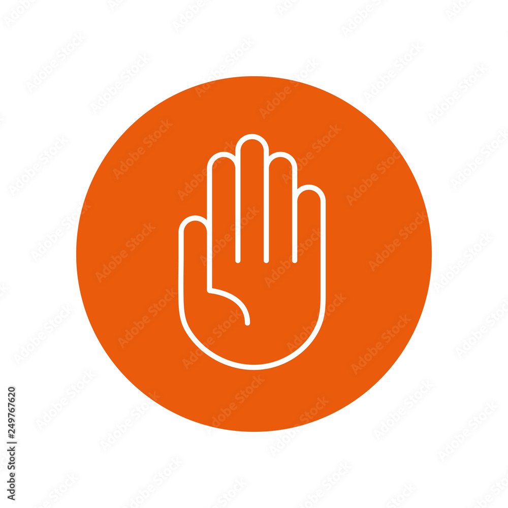 HAND - Piktogramm - Symbol - Icon - Kreis - orange Stock Vector | Adobe ...