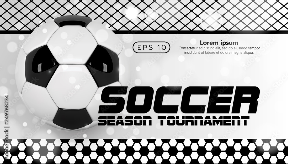 Soccer scoreboard poster design Vector. Football Ball design concept ...