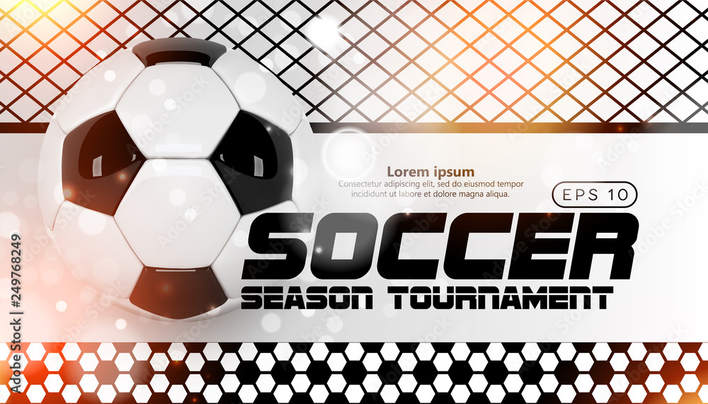Soccer scoreboard poster design Vector. Football Ball design concept ...