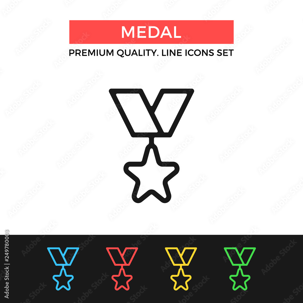 Vector medal icon. Achievement, award concepts. Premium quality graphic ...