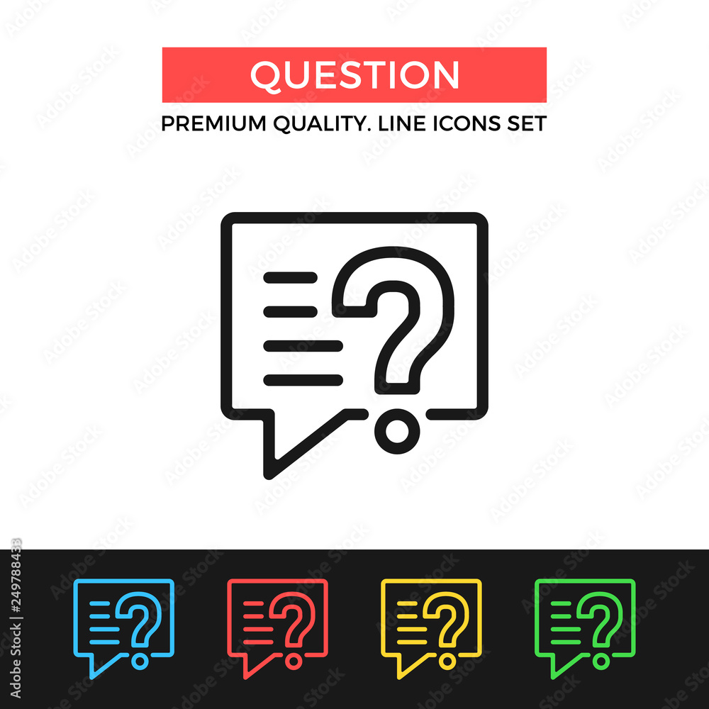 Vector question icon. Message with question mark. Premium quality ...