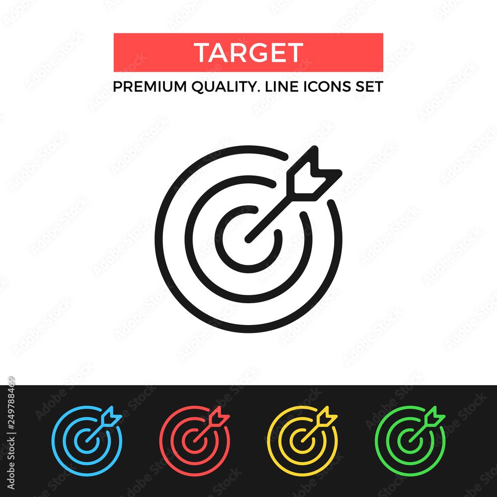 Vector target icon. Target and arrow. Premium quality graphic design ...