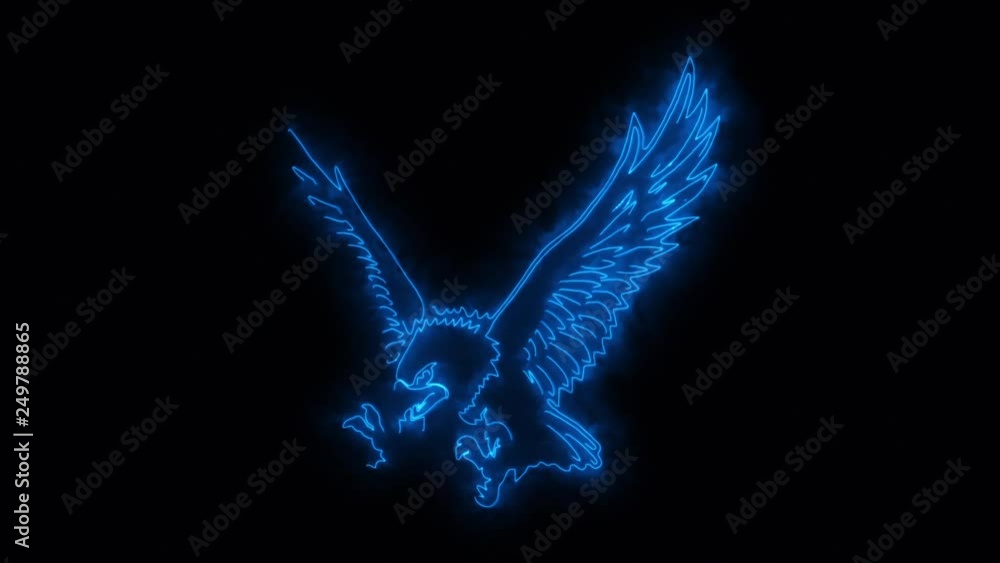 Blue Burning Eagle Animated Logo with Reveal Effect Stock Video | Adobe ...