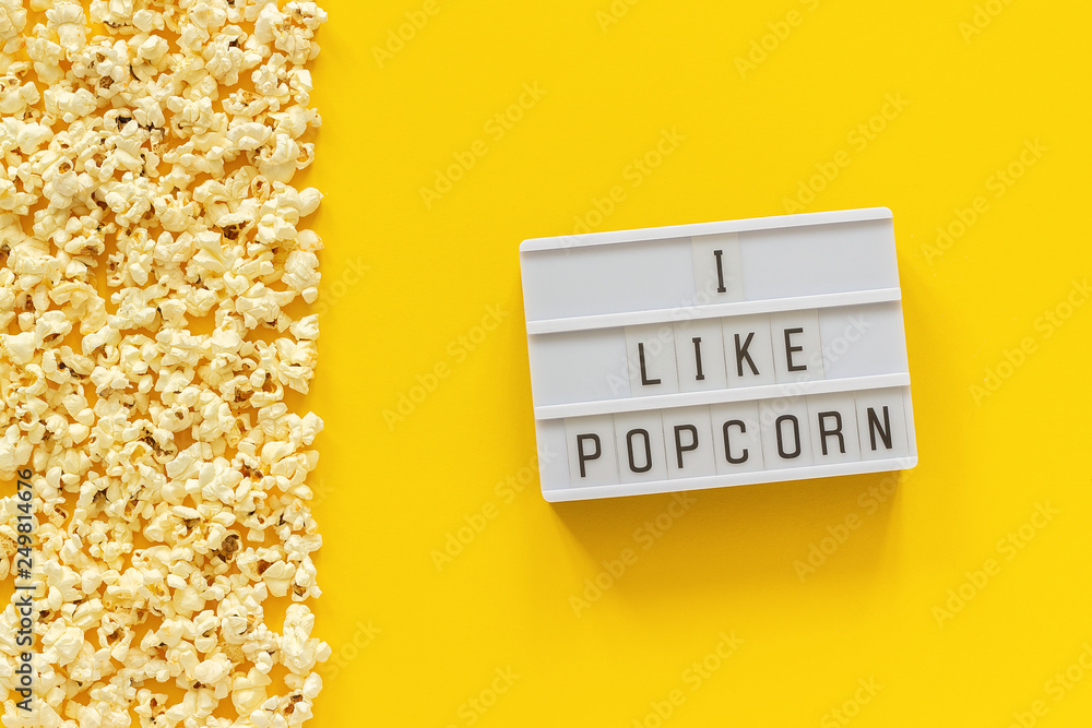 Scattered popcorn border left edge and lightbox text I like popcorn on ...