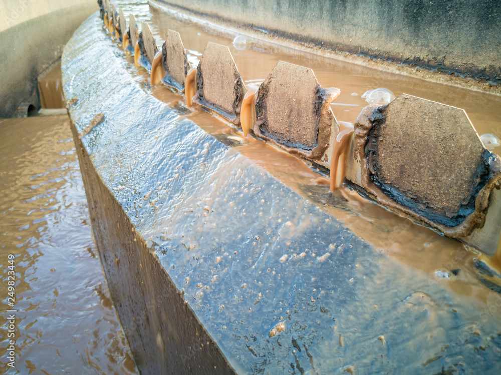 Clarifier cisterns system and effluent for wastewater treatment plant ...