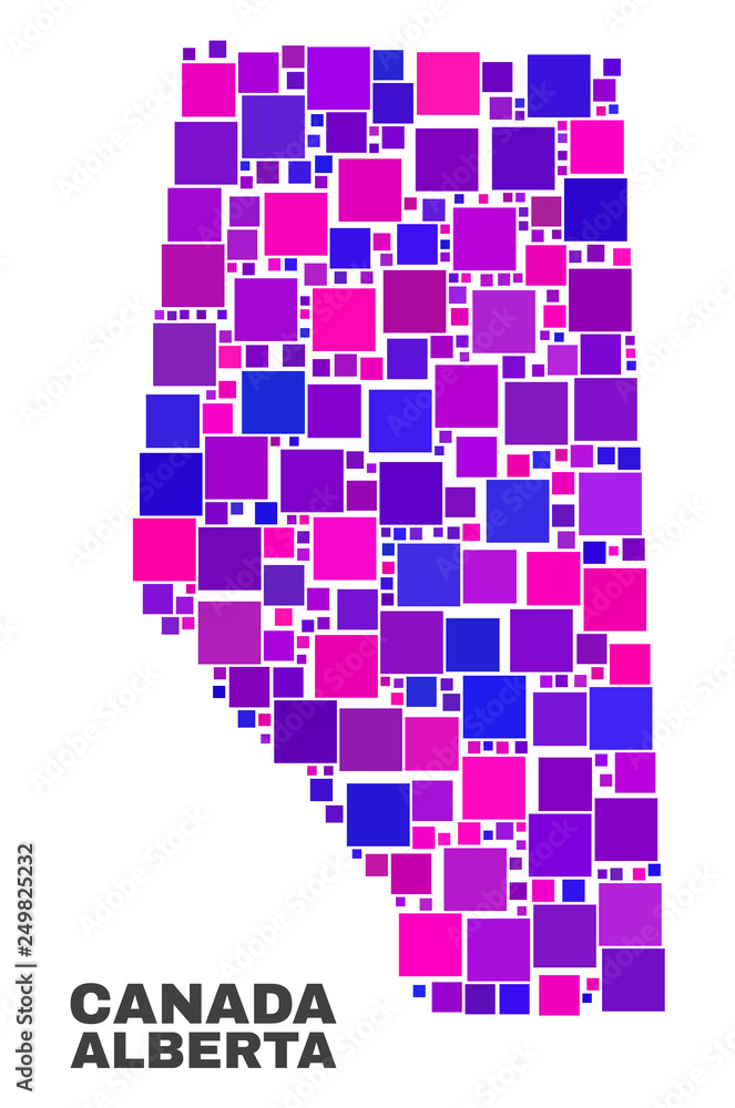 Mosaic Alberta Province map isolated on a white background. Vector ...