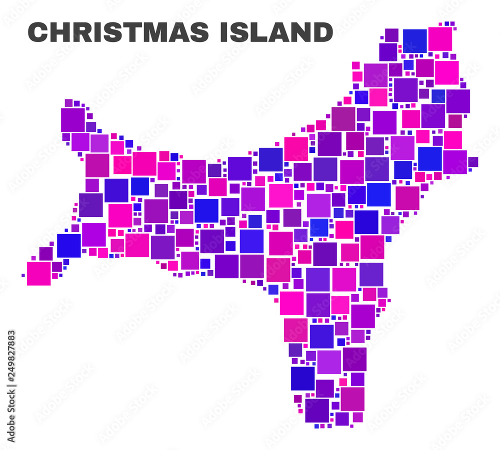 Mosaic Christmas Island map isolated on a white background. Vector ...