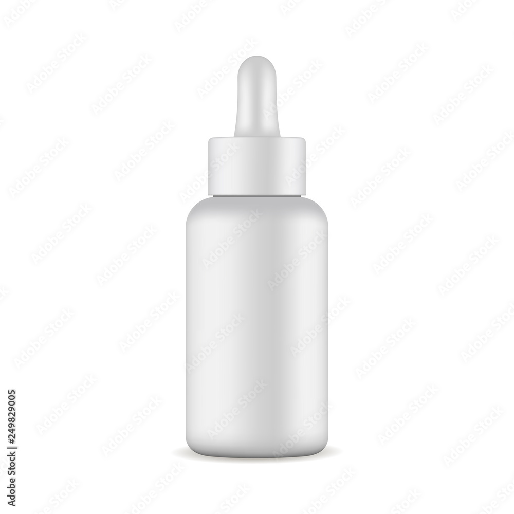 Dropper bottle mockup isolated on white background. Vector illustration ...