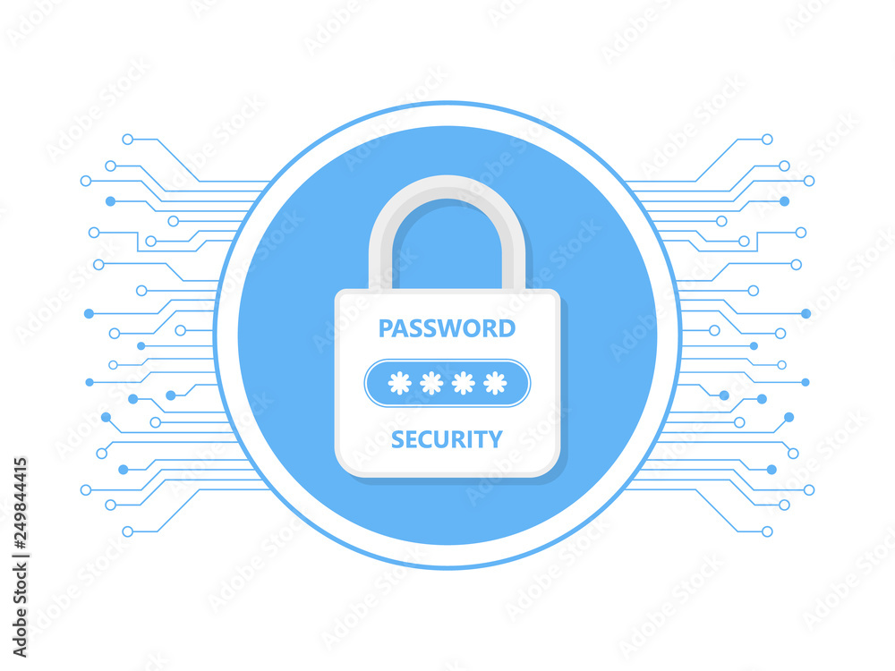 Lock Security Password Security Circuit Illustration Vector Stock ...
