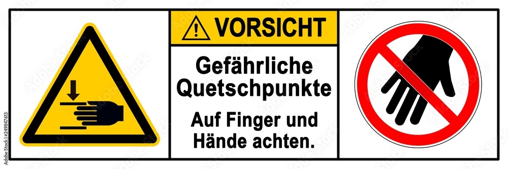 ks442 Kombi-Schild - Warnung: deutsch - Vorsicht! - Gefährliche ...