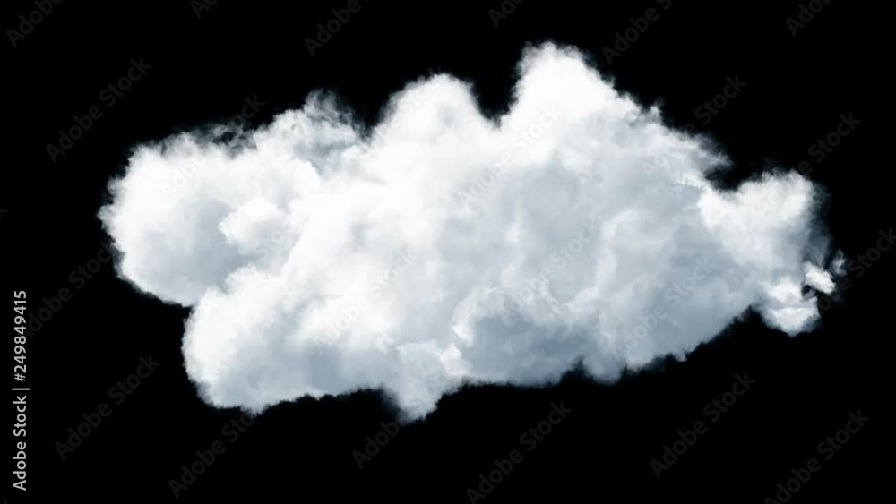 Isolated cloud on transparent background, seamless animation loop ...