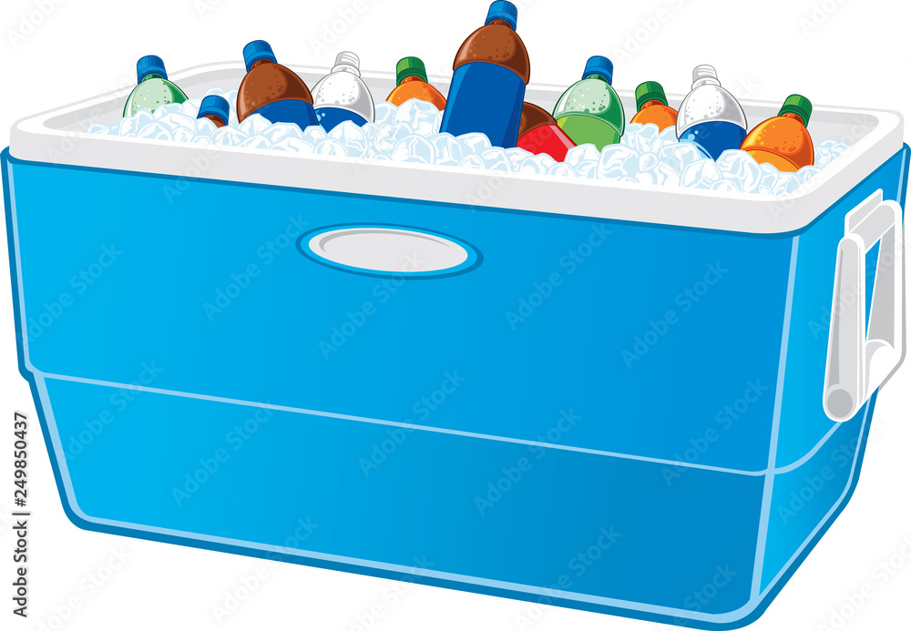 Cooler with drinks Stock Vector | Adobe Stock