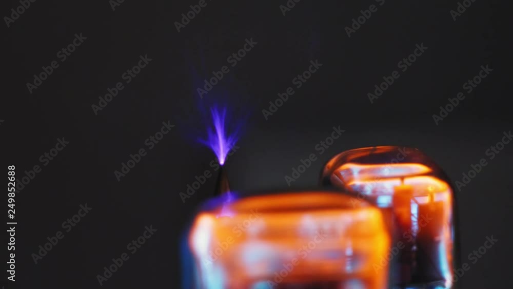 Electrostatic discharge. Electric discharge on black background ...