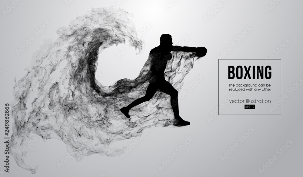 Stockvector Abstract silhouette of a boxer, mma, ufc fighter on the ...