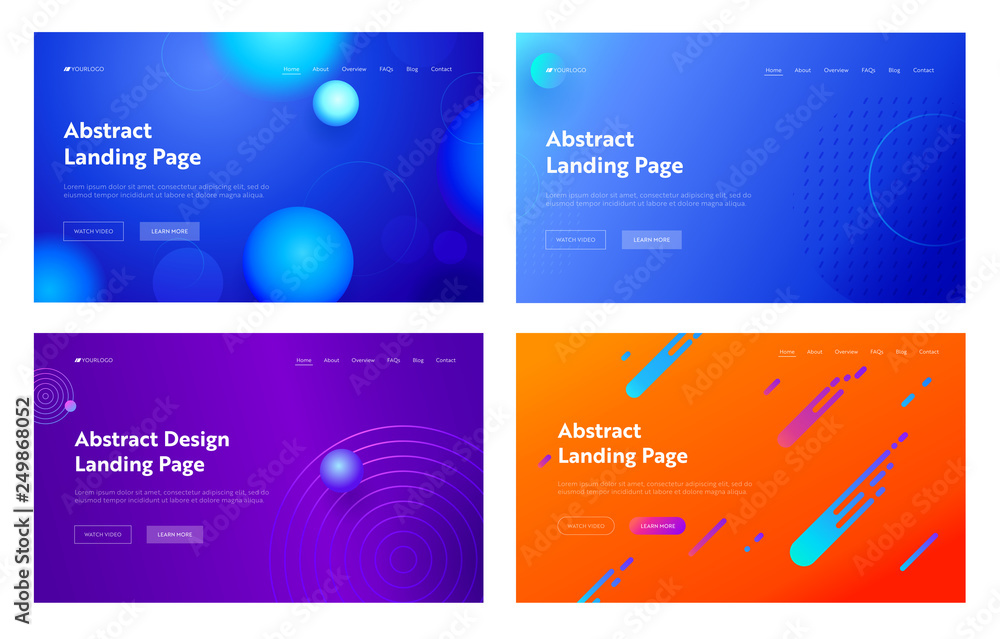 Light Blue Purple Orange Abstract Geometric Line Shape Landing Page ...