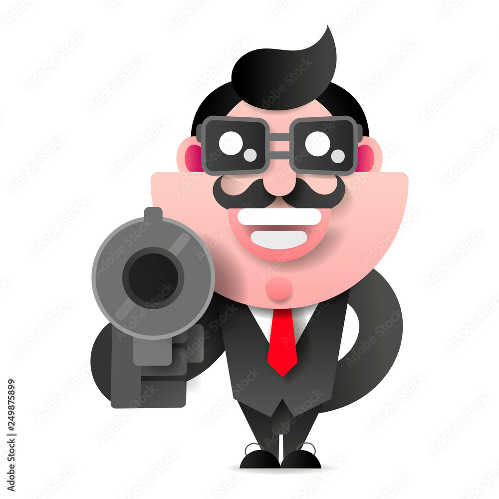 Mafioso with Gun. Retro Mafia Man. Pop Art Mafia Boss. Vector Stock ...