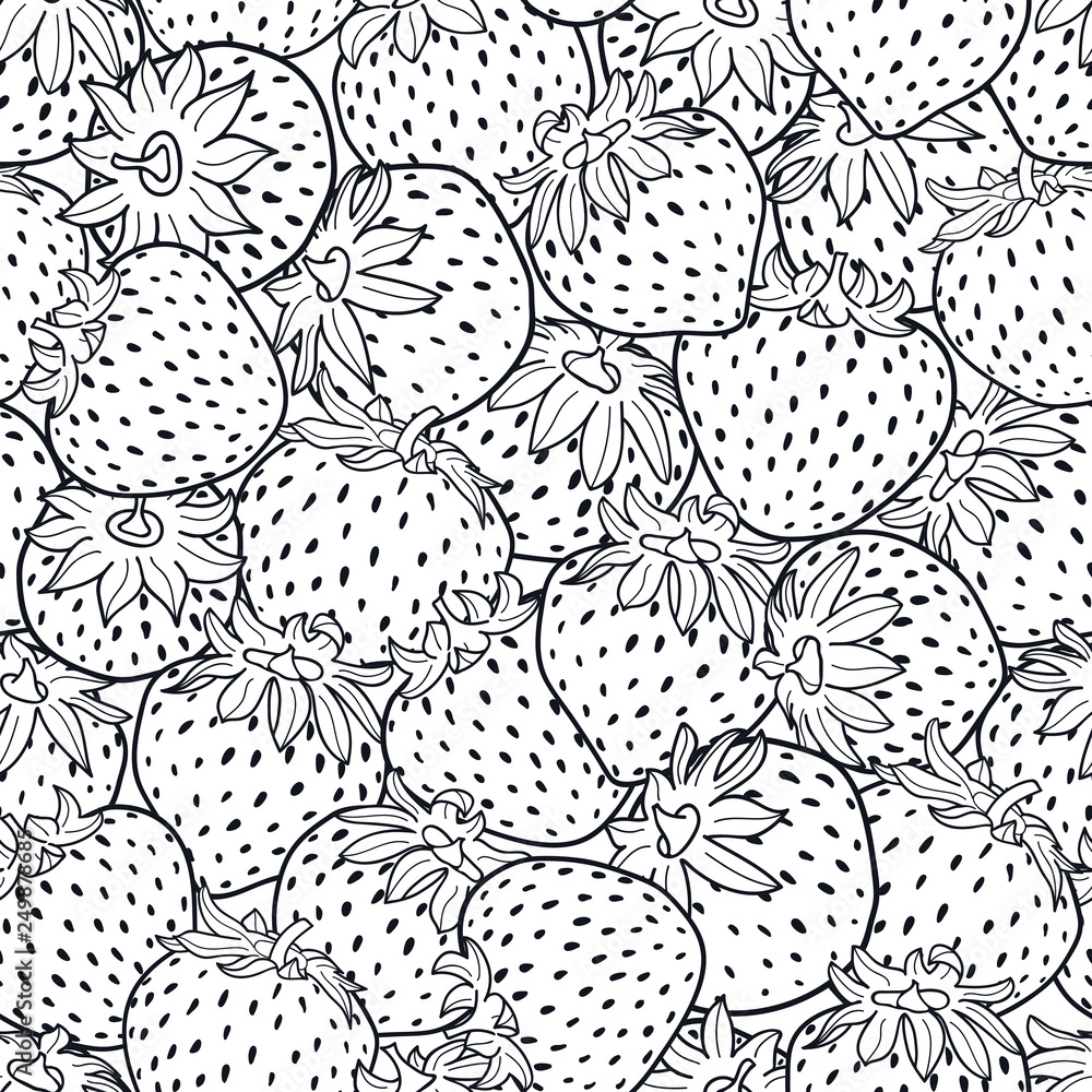 Strawberry Vector Black And White