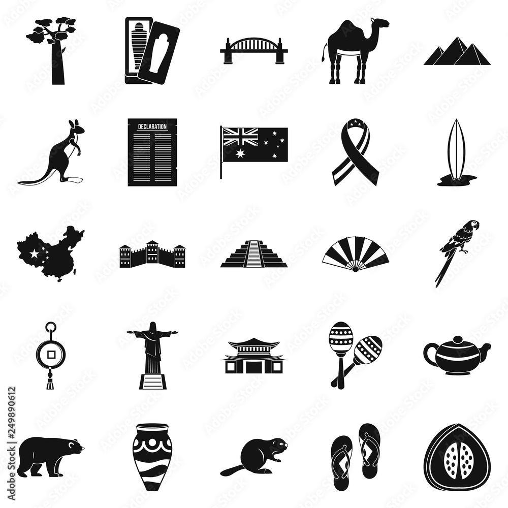 Attraction icons set. Simple set of 25 attraction vector icons for web ...