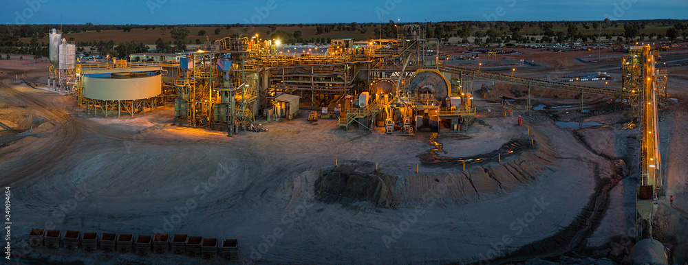 Night view of a copper mine head in NSW Australia Stock Photo | Adobe Stock