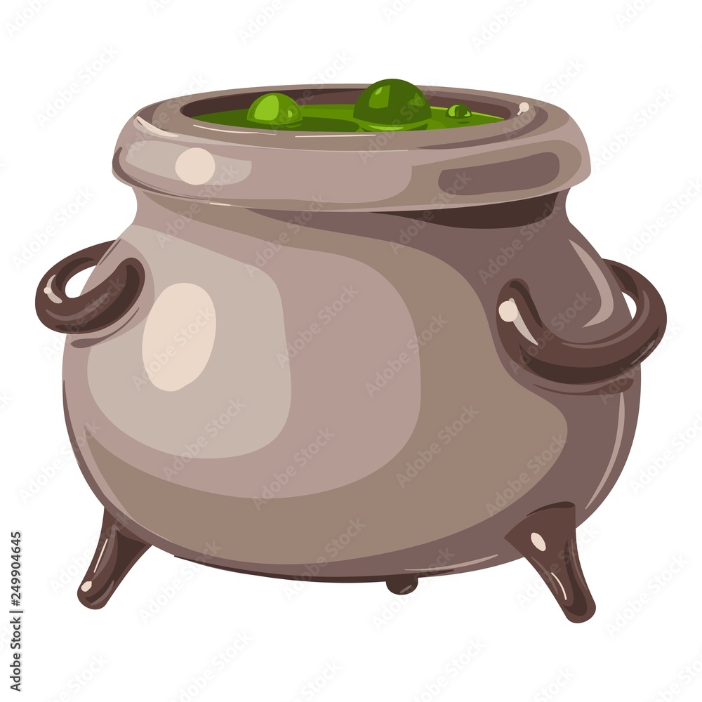 Magic potion cauldron icon. Cartoon of magic potion cauldron vector ...