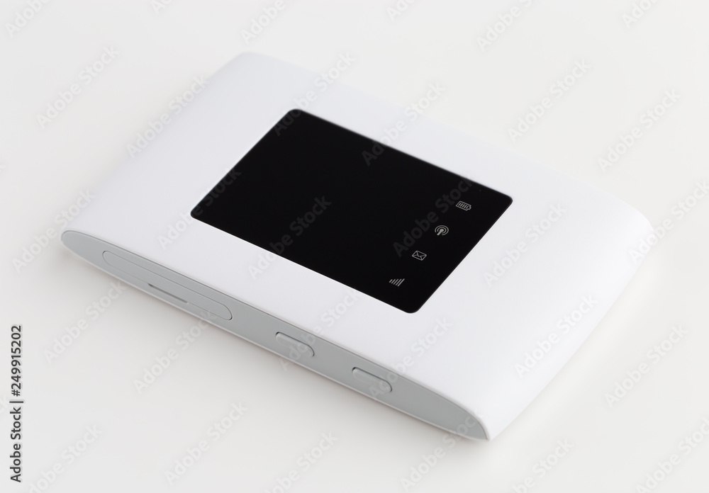 Portable usb router on a white background. 4g router isolated on white ...