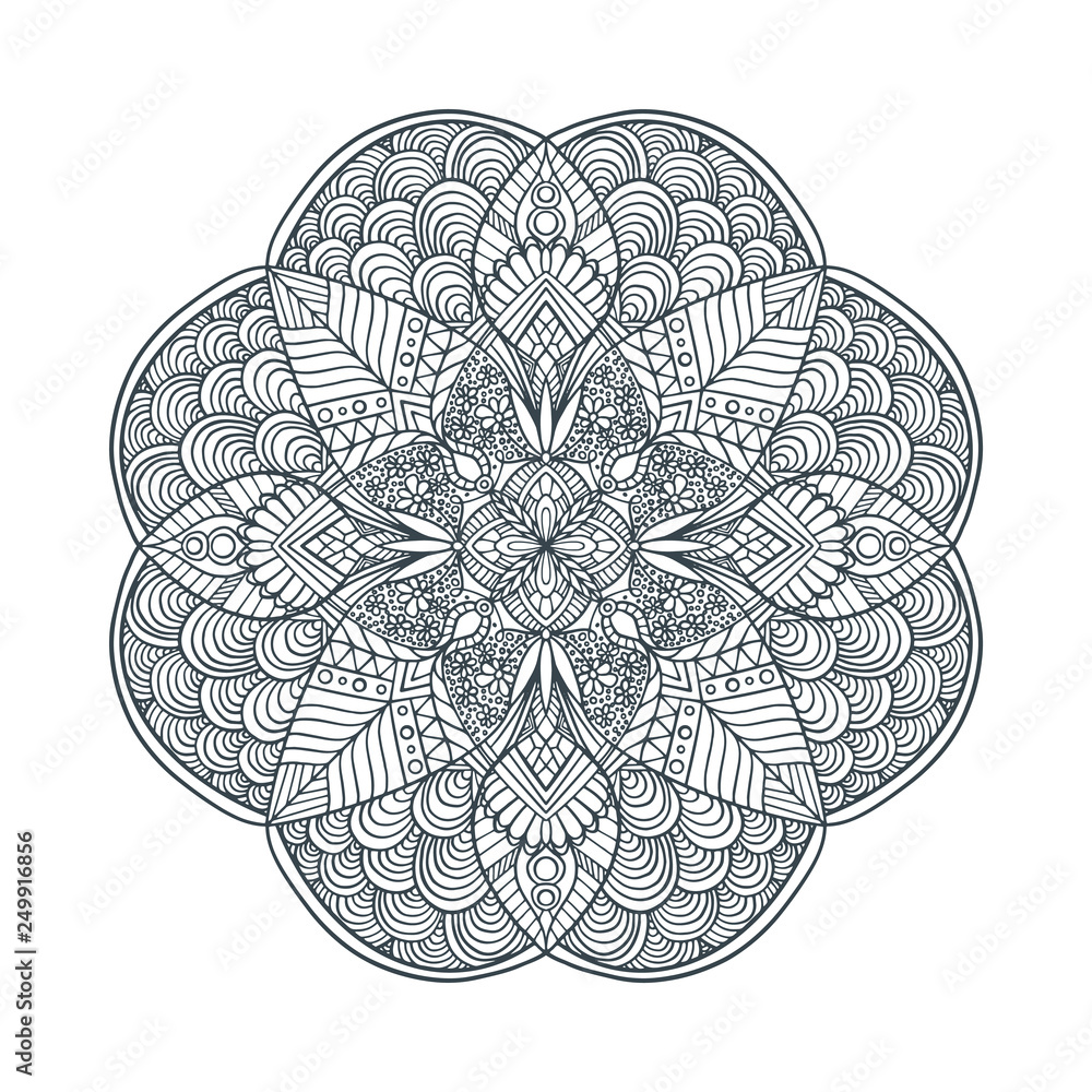 Mandala line drawing vector coloring Stock Vector | Adobe Stock
