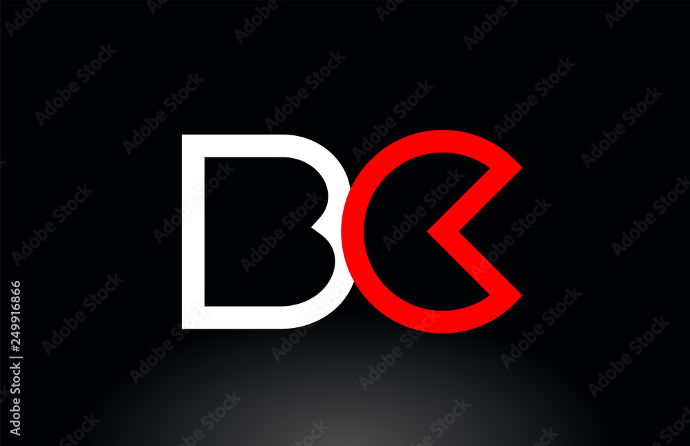red white alphabet letter bc b c combination for logo icon design Stock ...