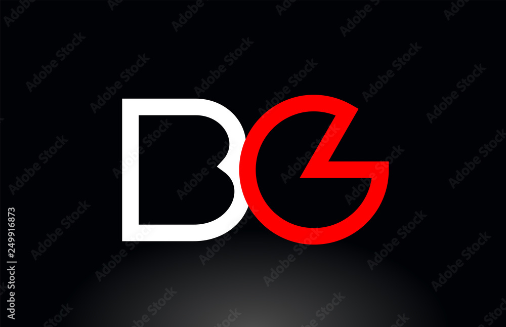 red white alphabet letter bg b g combination for logo icon design Stock ...