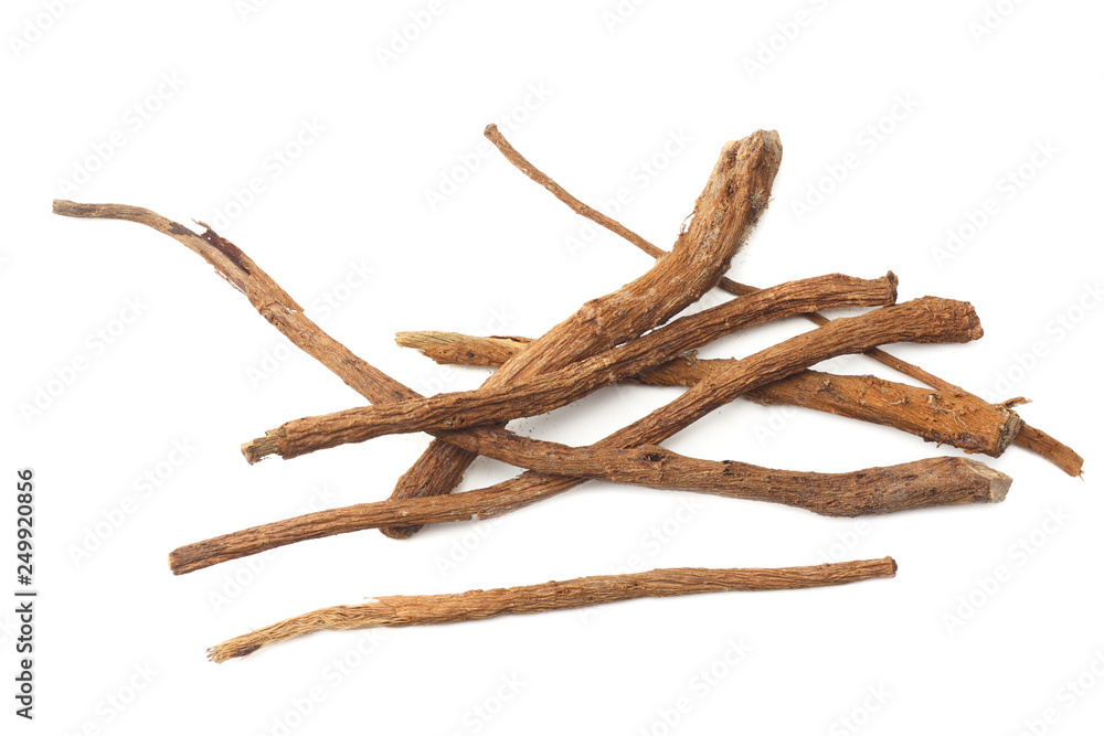 licorice roots isolated on white background Stock Photo | Adobe Stock